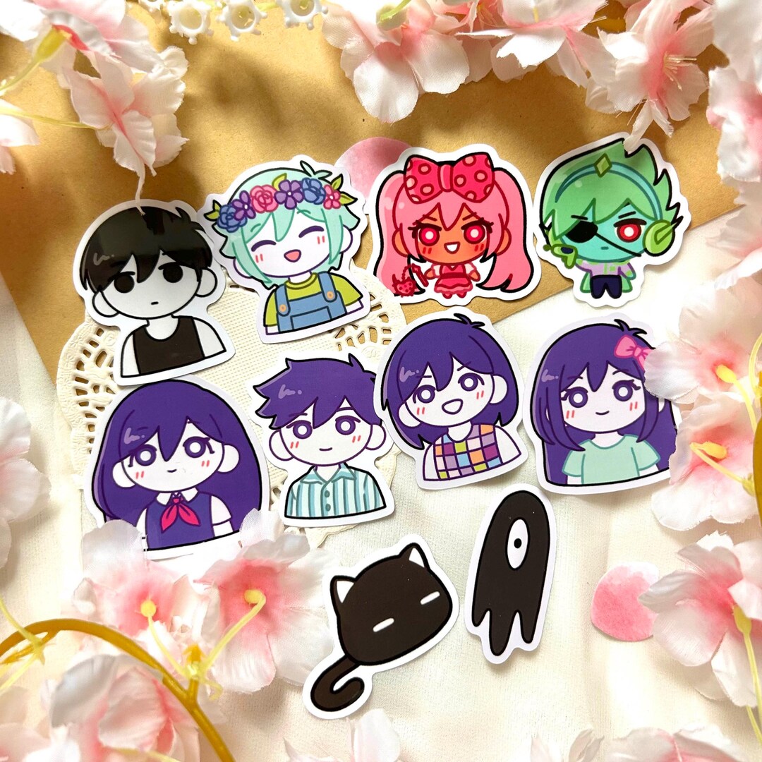 Omori Stickers [5cm] | Omori, Basil, Mari, Hero, Aubrey, Kel, Mewo ...
