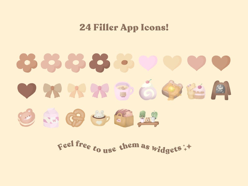 Cute App Icons Coffee App Icons Home Screen Set up Kawaii App Icon Pack ...