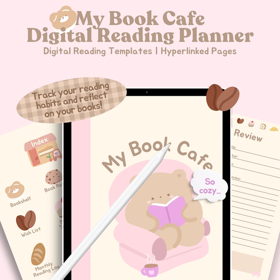 Digital Reading Planner| Cute Digital Reading Planner | Digital Reading ...