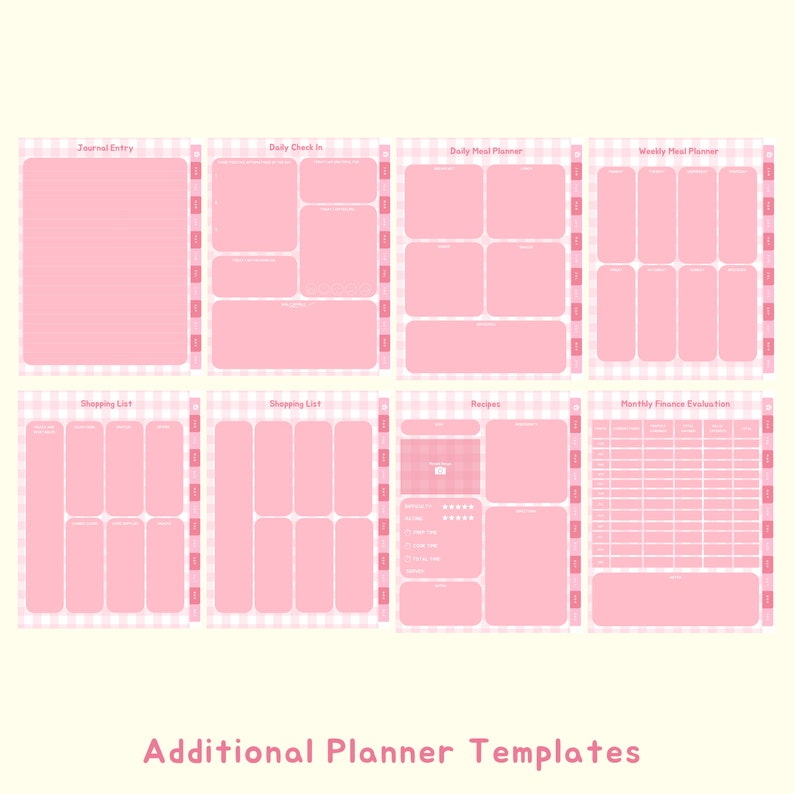 Pink Cafe Digital Planner: Kawaii Hyperlinked Life Planner (PDF) - Etsy