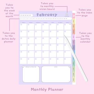 Pastel Digital Planner | Undated Digital Planner | Cute Digital Planner ...