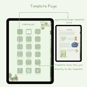 Matcha Digital Notebook Kawaii Digital Notebook Green Digital Notebook ...