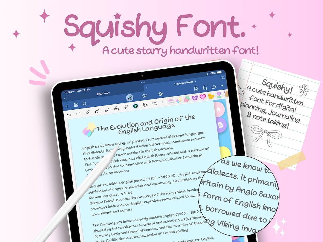 Squishy Hand Written Font | Cute Handwritten Font | Neat Handwriting ...