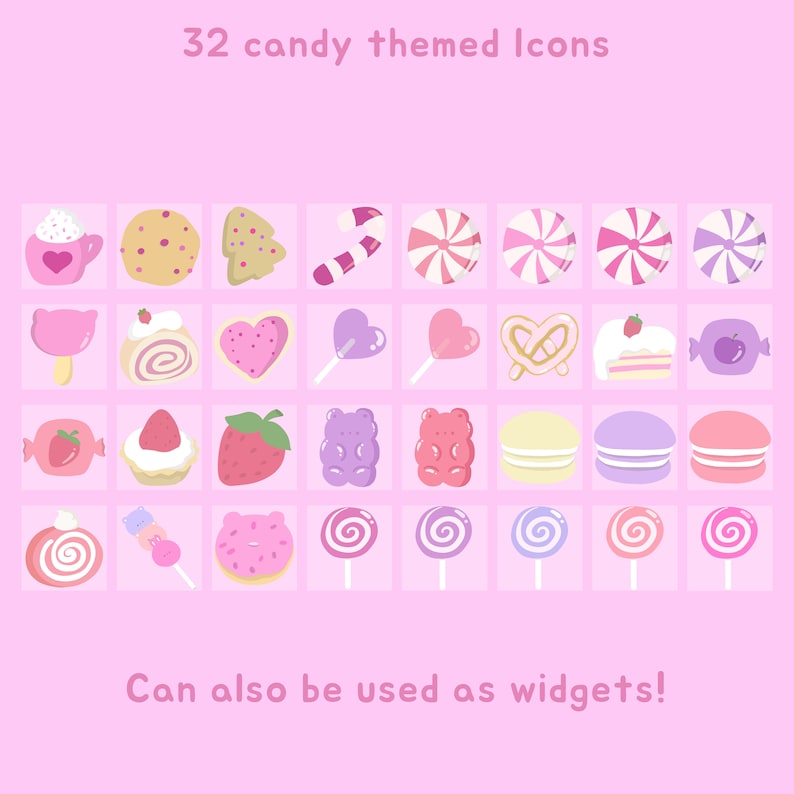 Sugar Rush App Icon Set App Icons Ios16 Kawaii App Icons - Etsy