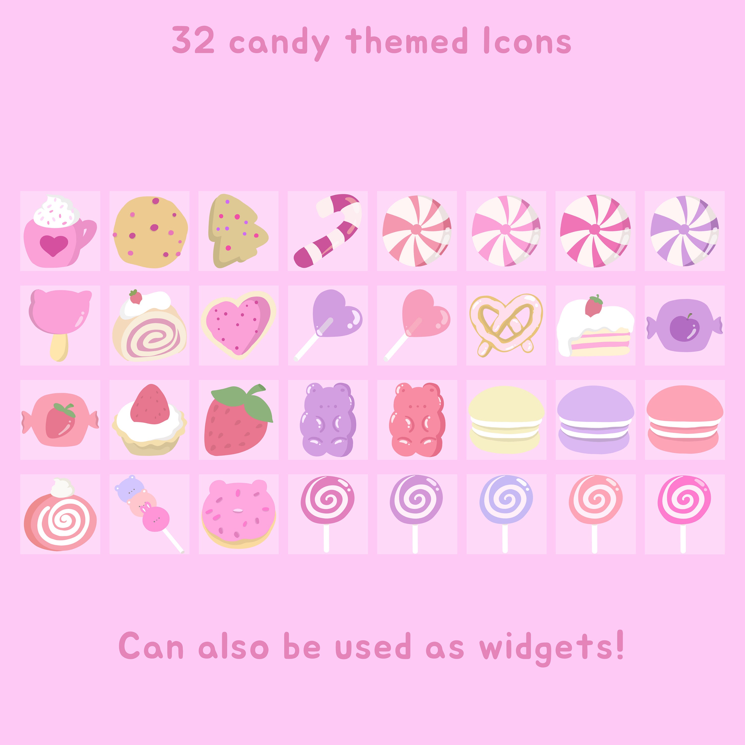 Sugar Rush App Icon Set | App Icons | Ios16 | Kawaii App Icons | Cute ...