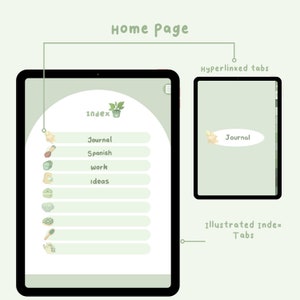 Matcha Digital Notebook Kawaii Digital Notebook Green Digital Notebook ...