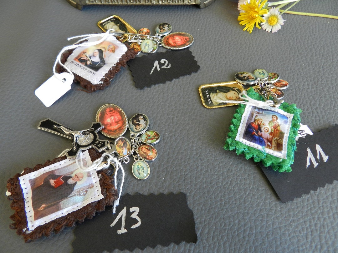 Sacred Heart Scapular Medal Blessed by a Priest, Sacred Heart of Jesus ...