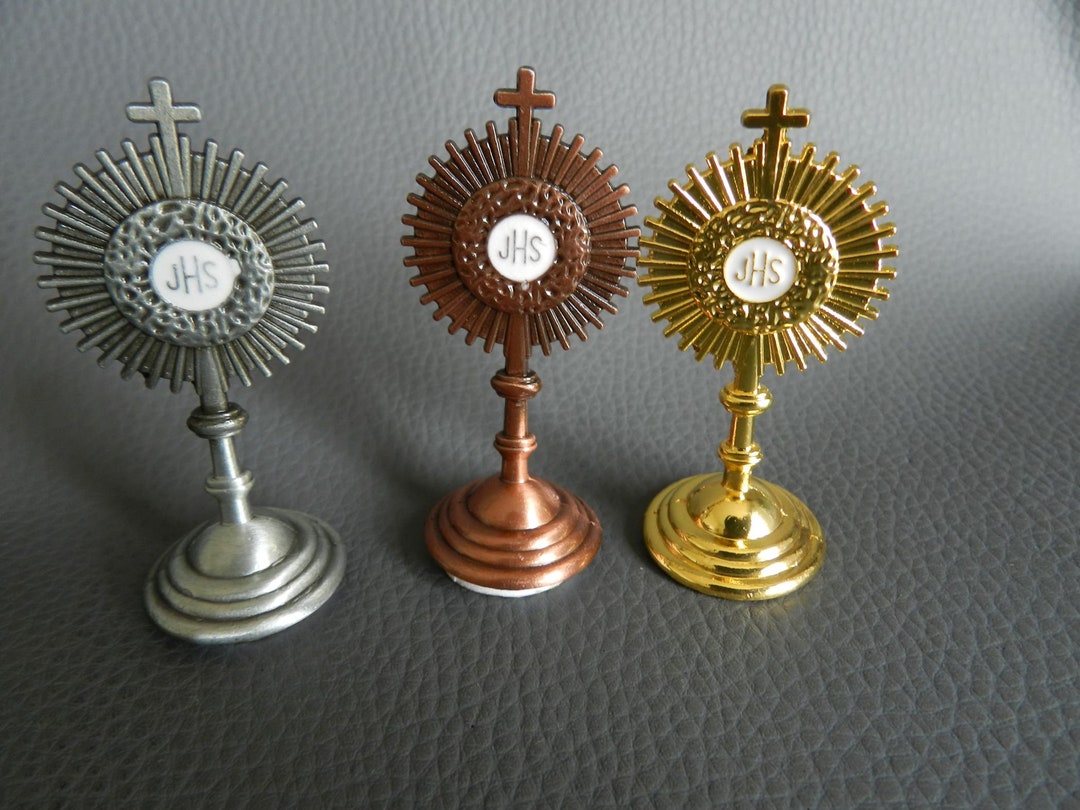 Monstrance Holy Sacrament Jesus Miniature, Holy Eucharist Host ...