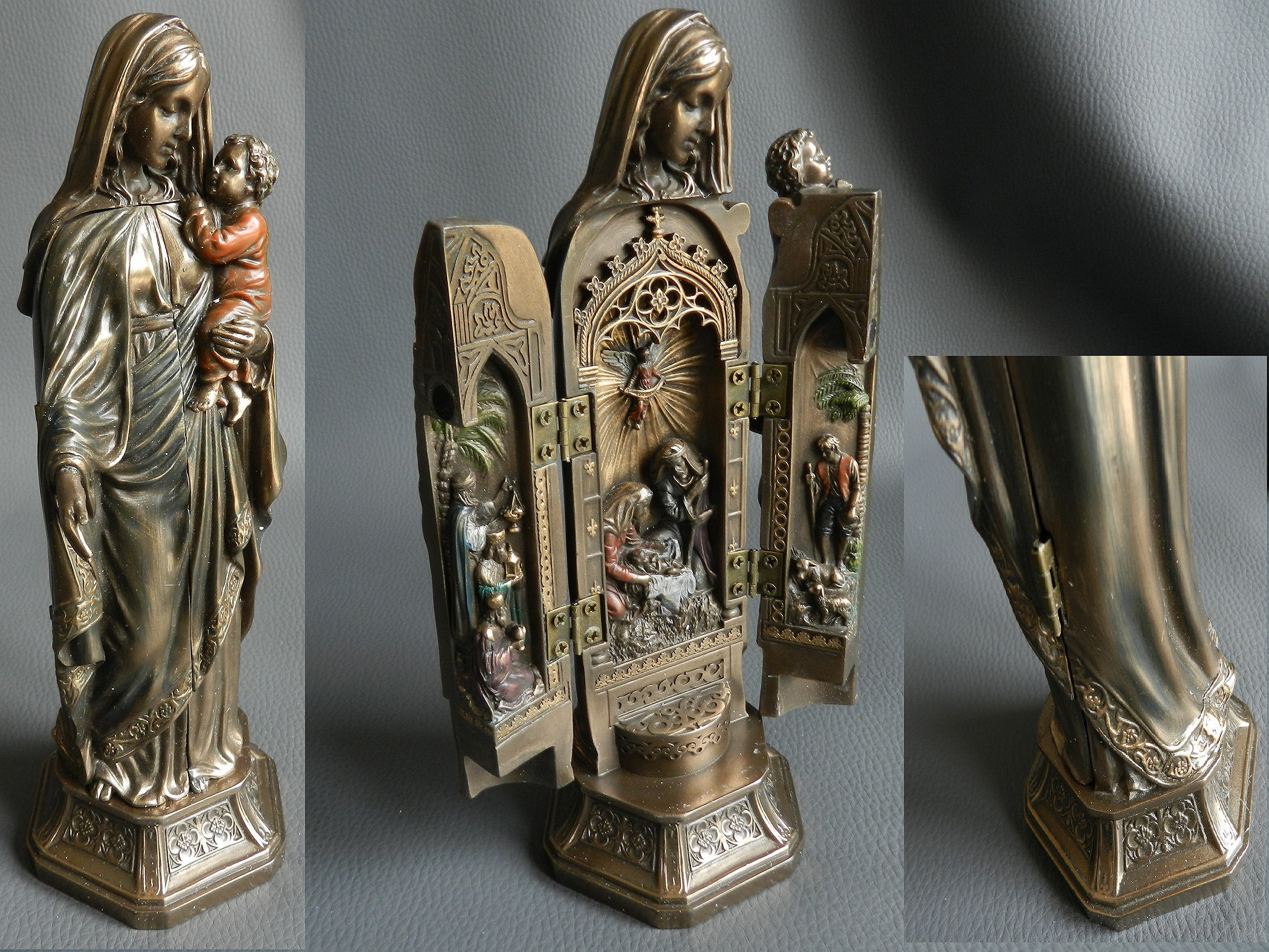 Virgin Child Jesus Bronze Nativity Sanctuary, Angel, Holy Family, Three ...