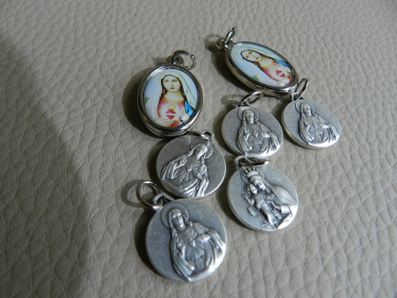 Sacred Heart Scapular Medal Blessed by a Priest, Sacred Heart of Jesus ...