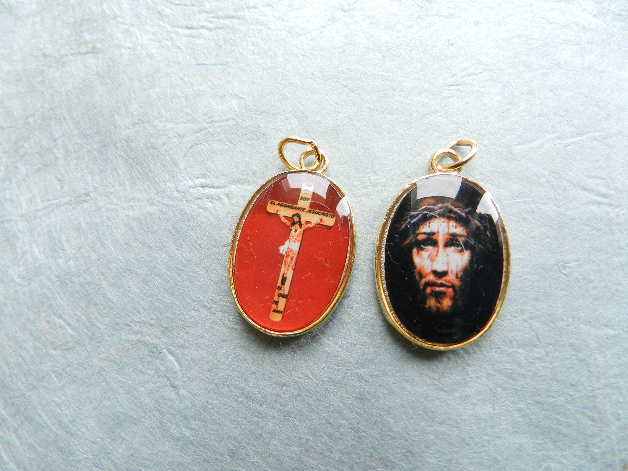 Scapular Medal Heart of Mary and Precious Blood and Holy Face of Jesus ...