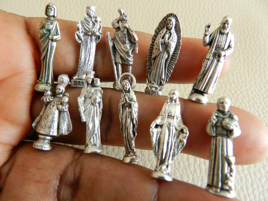 Mini Saint Statues for Prayer Altar, Mini Miraculous Virgin Statue ...
