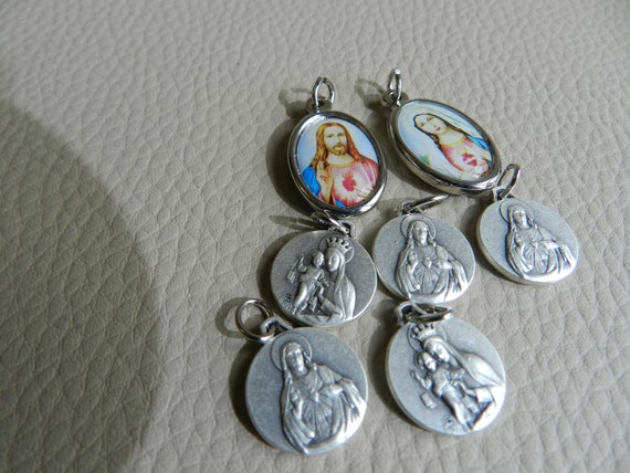 Sacred Heart Scapular Medal Blessed by a Priest Sacred Heart - Etsy