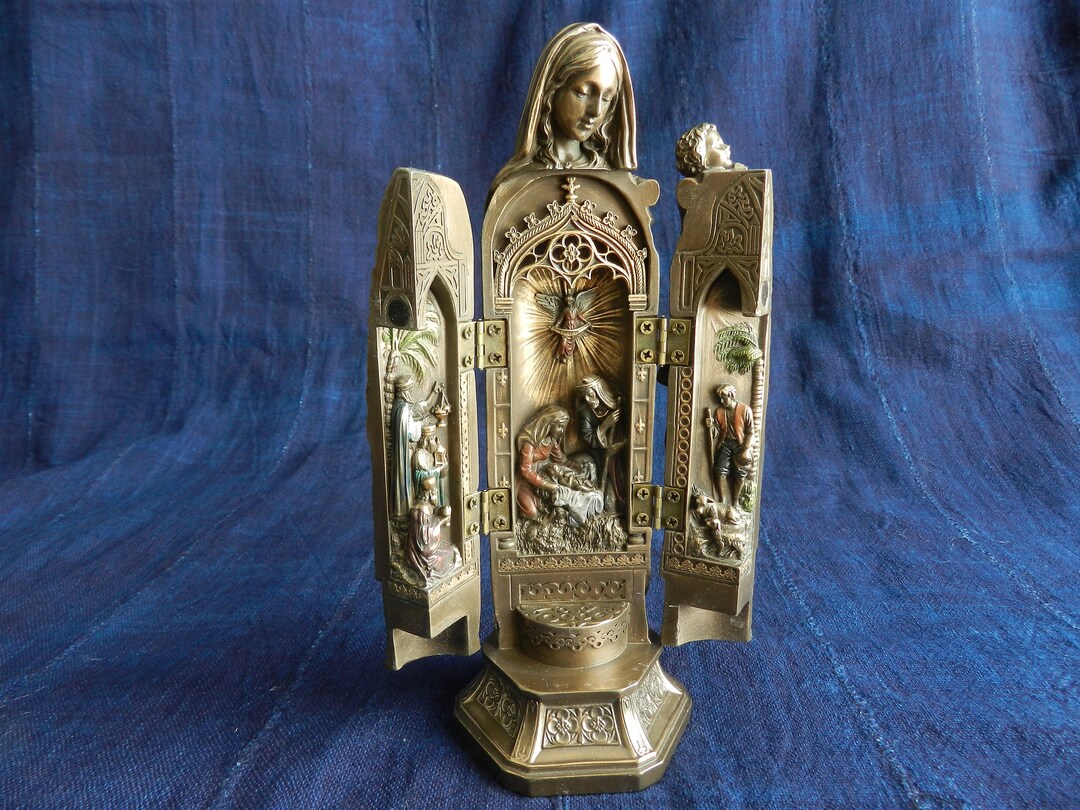 Virgin Child Jesus Bronze Nativity Sanctuary, Angel, Holy Family, Three ...
