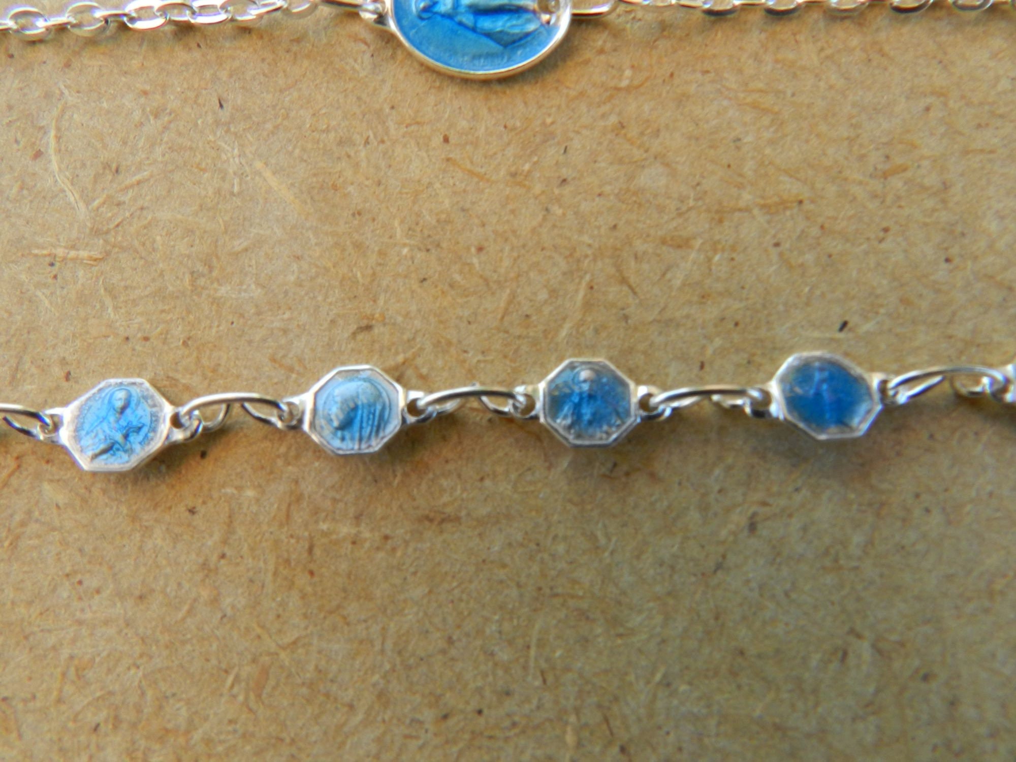 Bright Color Enamel Madonna Miraculous Medal Bracelet, Protection ...