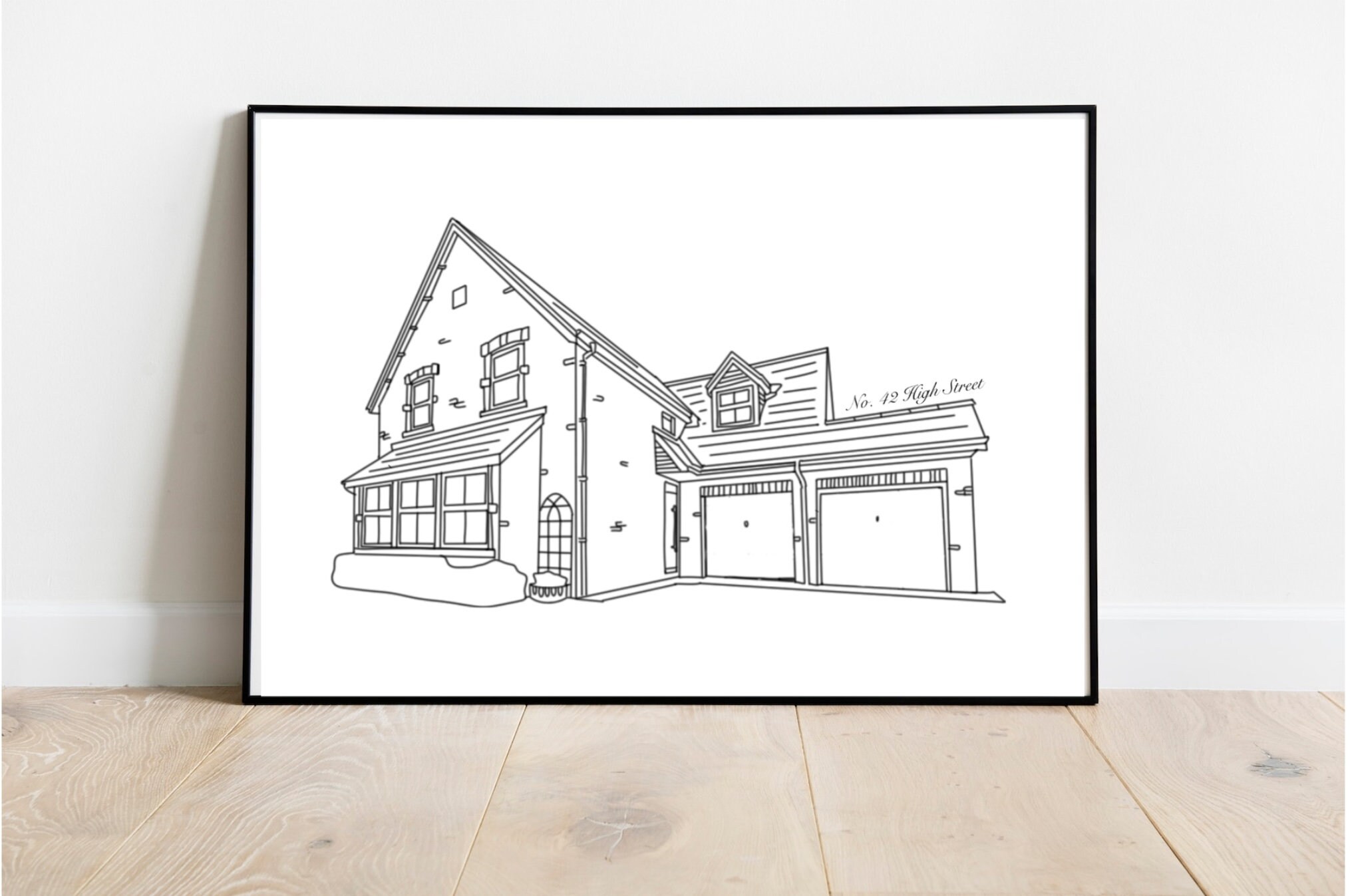 Personalised House Drawing Digital Print, House Portrait, New Home Gift ...