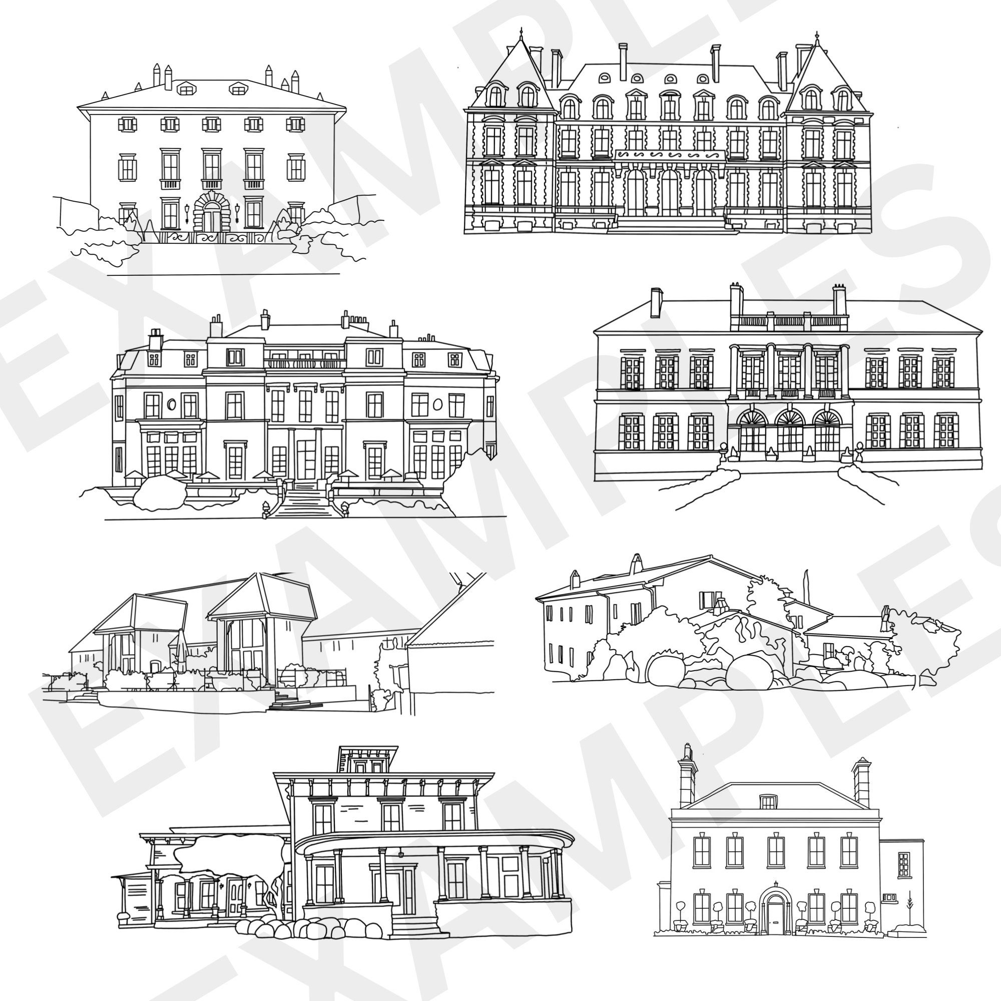 Personalised House Drawing Digital Print, House Portrait, New Home Gift ...