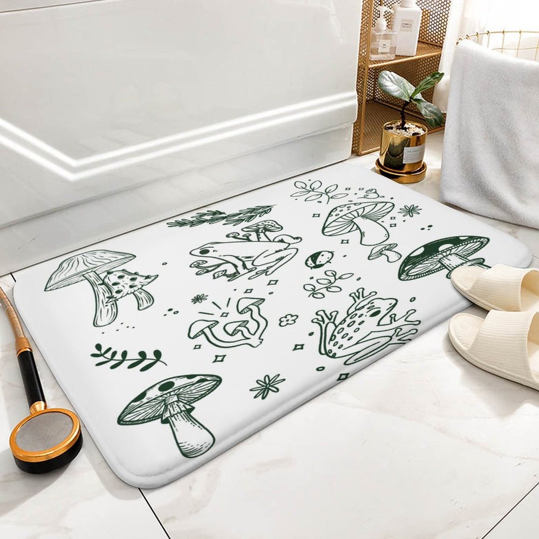 Mushroom Frog Bath Mat, Funny Frog Shower Mat, Aesthetic Bathroom Mat ...