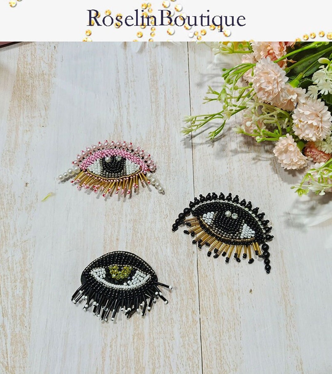 Evil Eye Rhinestone Patches, Tassel Black Eye Rhinestones Patches ...