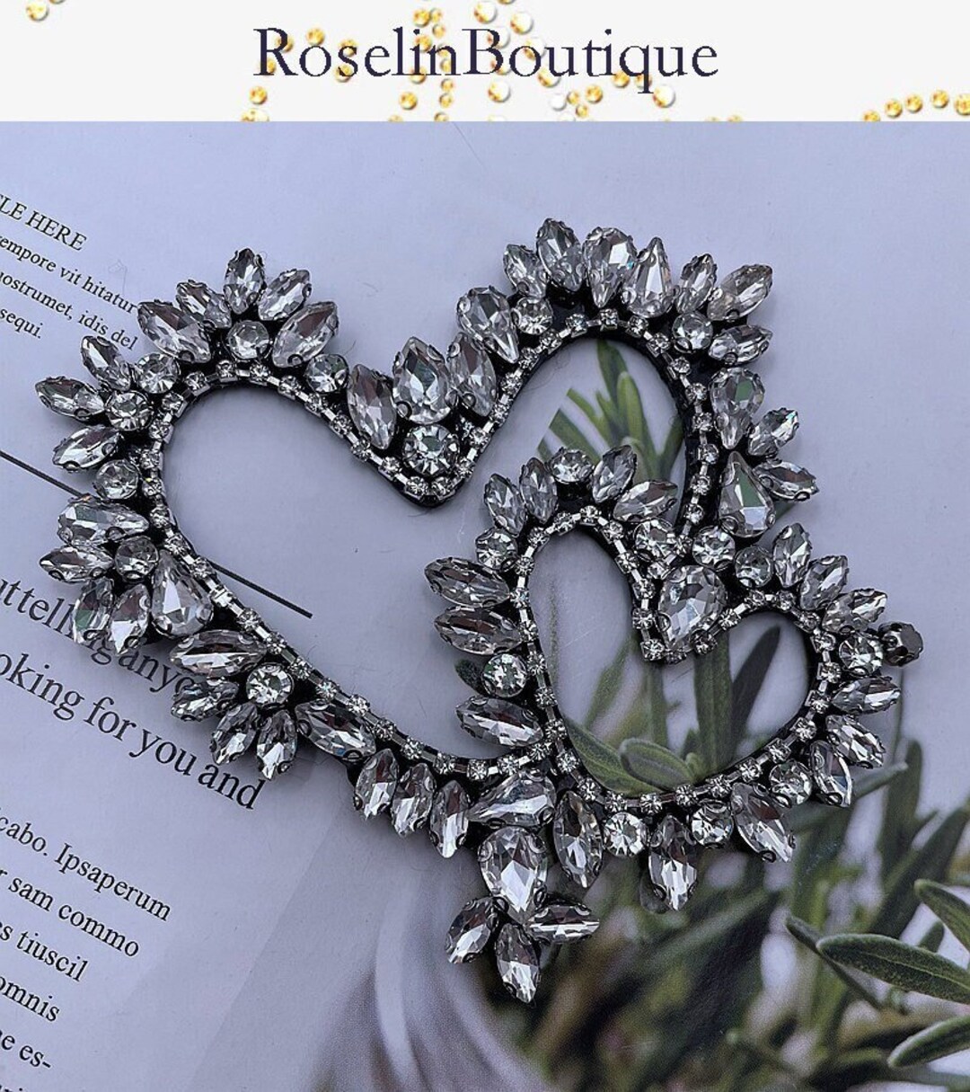 Heart Rhinestone Patches, Hollow Love Rhinestones Patches, Beaded ...