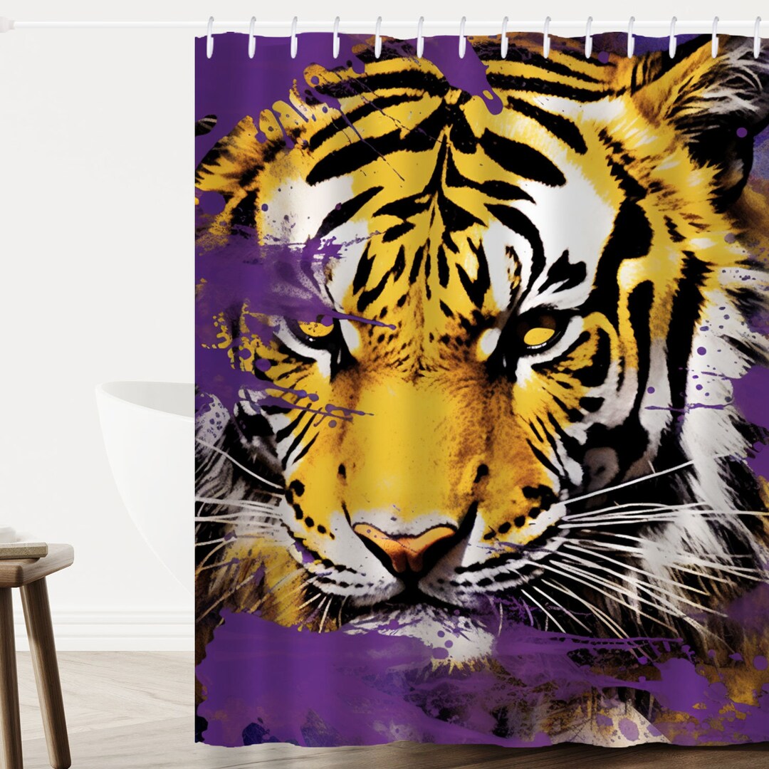 Tiger Shower Curtain Aesthetic Shower Curtain Animal Shower - Etsy