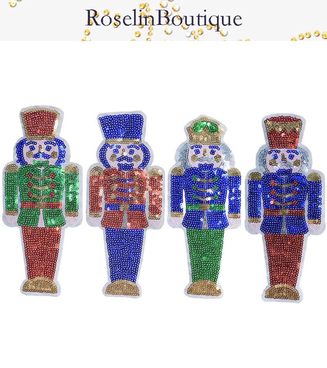 Nutcracker Sequin Patches, Sequin Large Embroidery Patch, Sequins Sew on Patches for DIY Patch ...