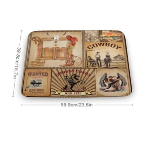 Rustic Cowboy Bath Mat, Farmhouse Cowboy Hat Boots Shower Mat, Floor ...