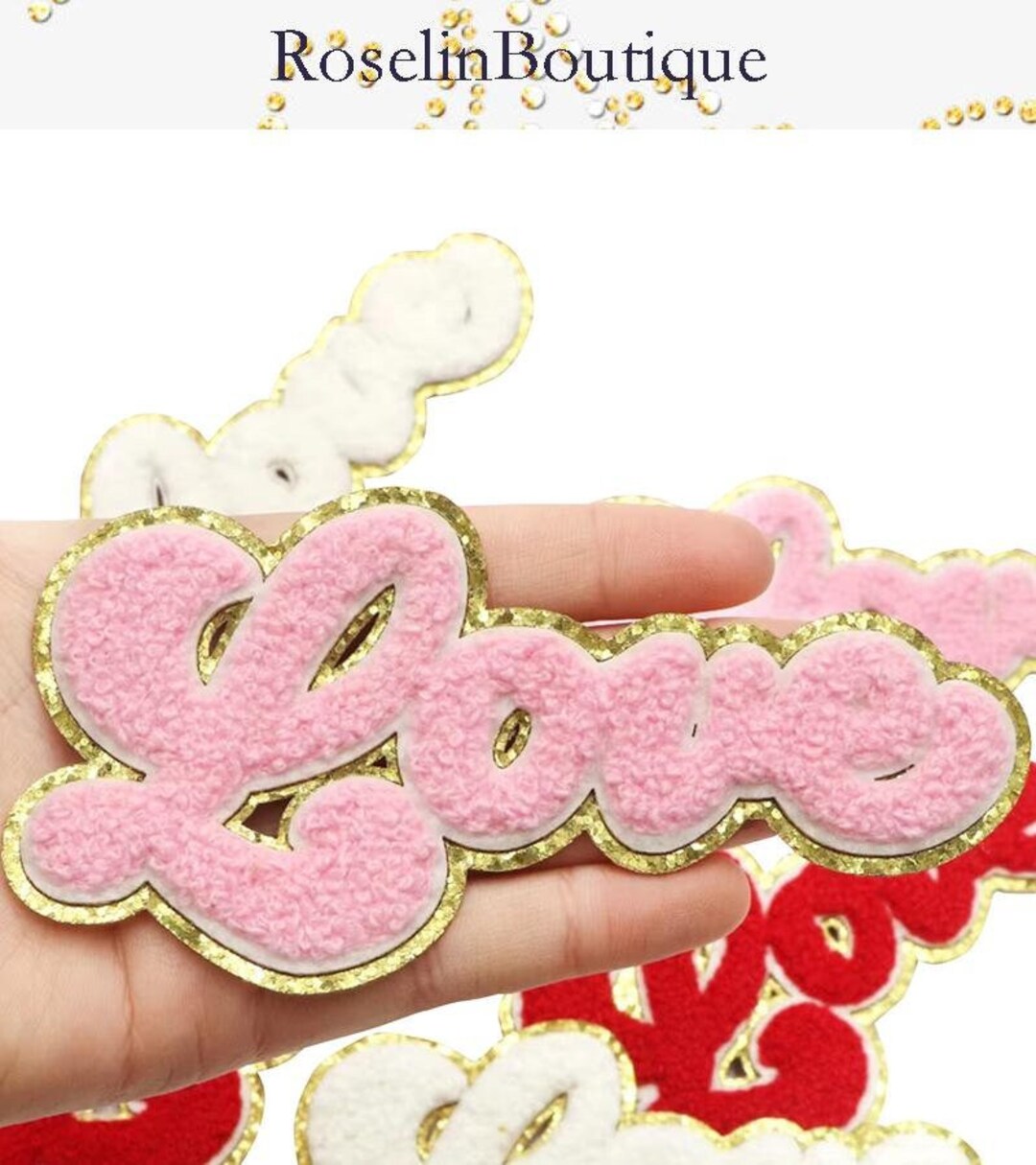 Love Chenille Letter Patch, Letter Chenille Patches, Iron on Patches for DIY Patch Applique Bag ...