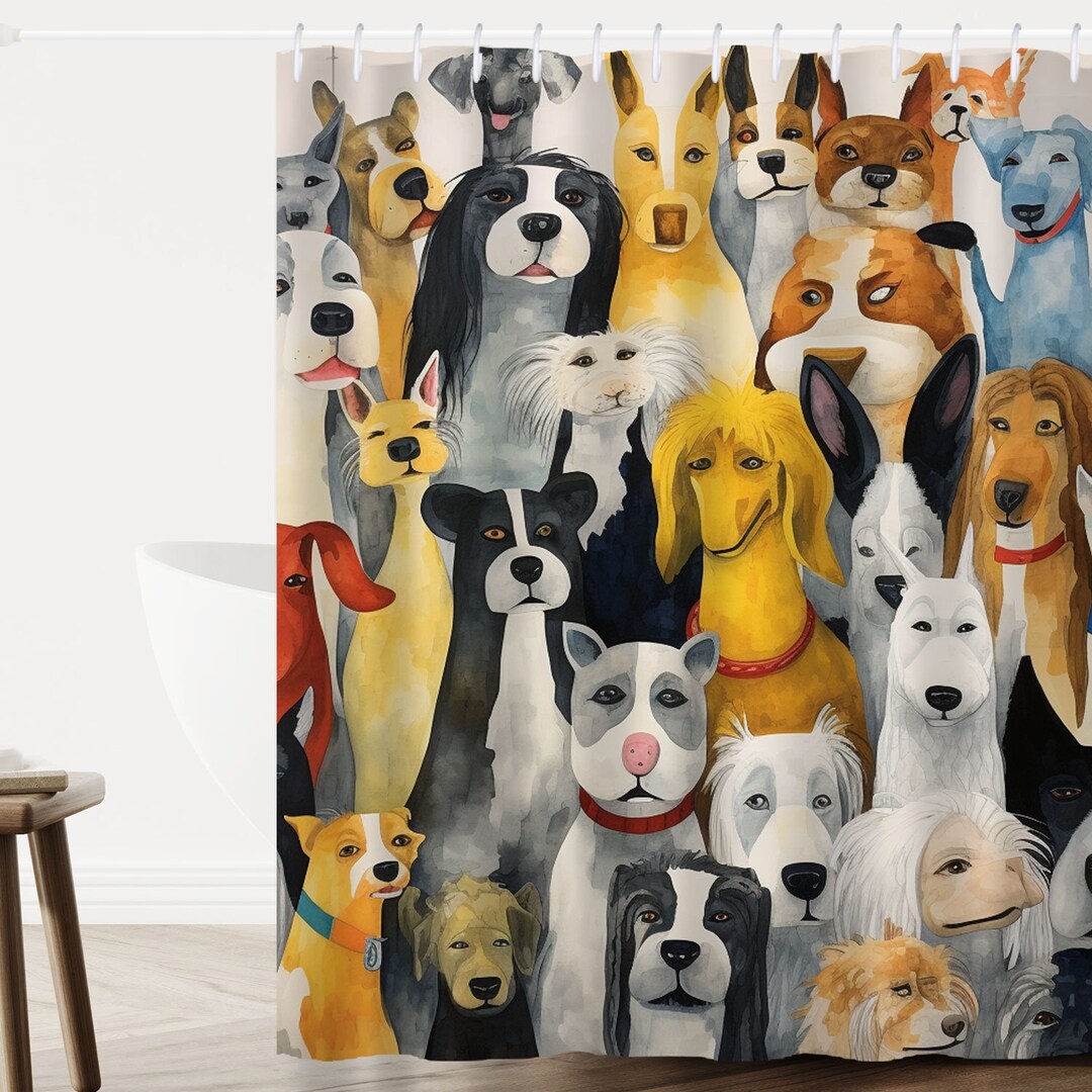 Dog Park Shower Curtain Animal Shower Curtain Funny Shower - Etsy