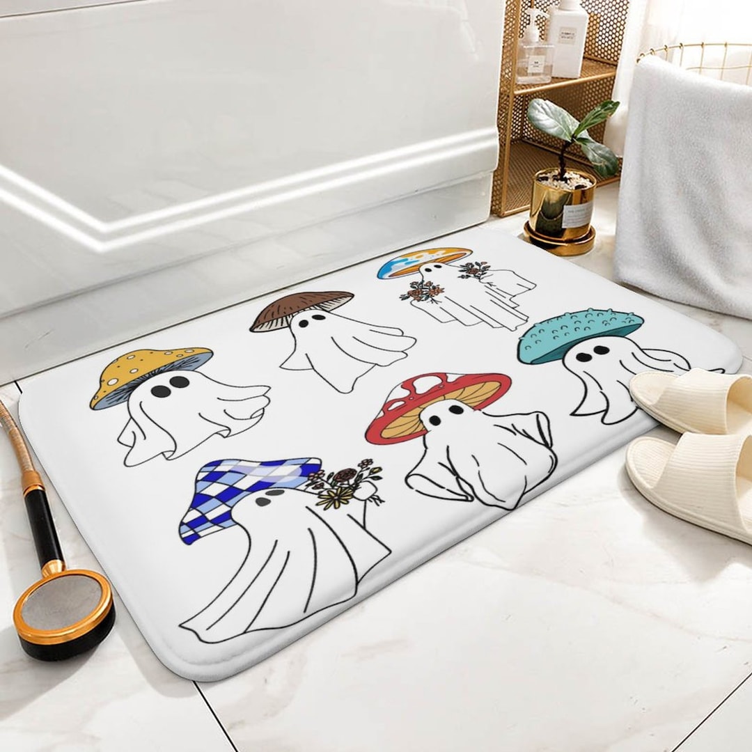 Magic Mushroom Bath Mat Ghost Shower Mat Bathroom Mat Floor - Etsy