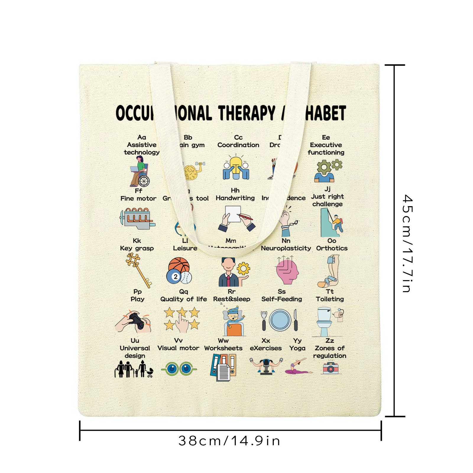 Occupational Therapy Alphabet Tote Bag ABC of Occupational - Etsy UK