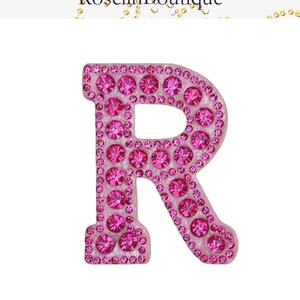 Rose Red Crystals Rhinestone Letter Patch, Rhinestone Patches, Iron on ...