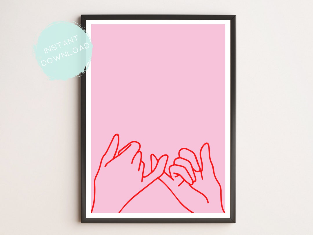 Pinky Promise Instant Download | Printable | Wall Art | Hand Line Art ...