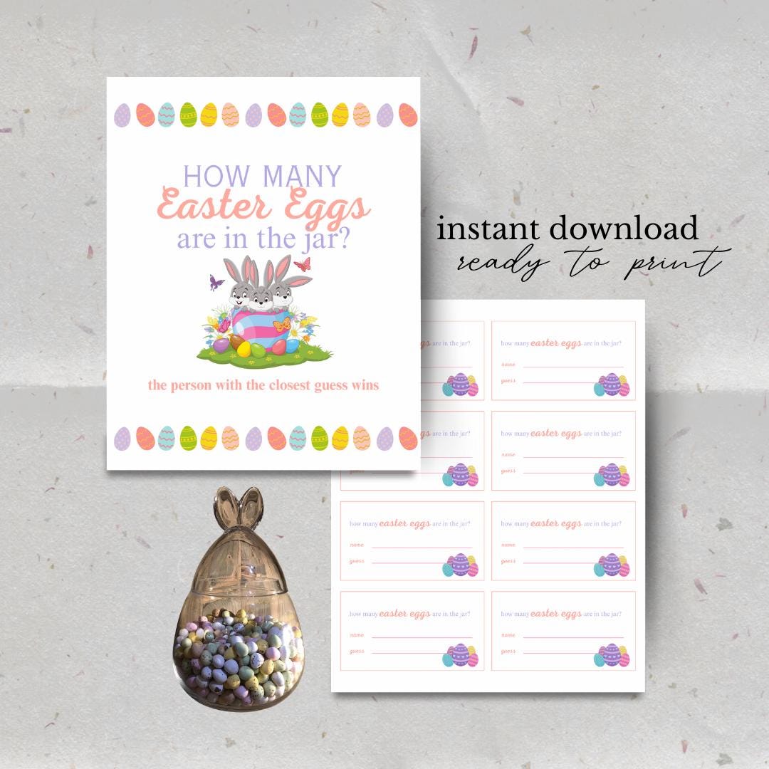 How Many Easter Eggs Are in the Jar?, Easter Day Activity Sheet ...