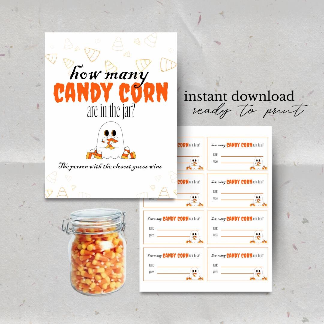 How Many Candy Corn Are in the Jar? , Halloween Activity Sheet ...
