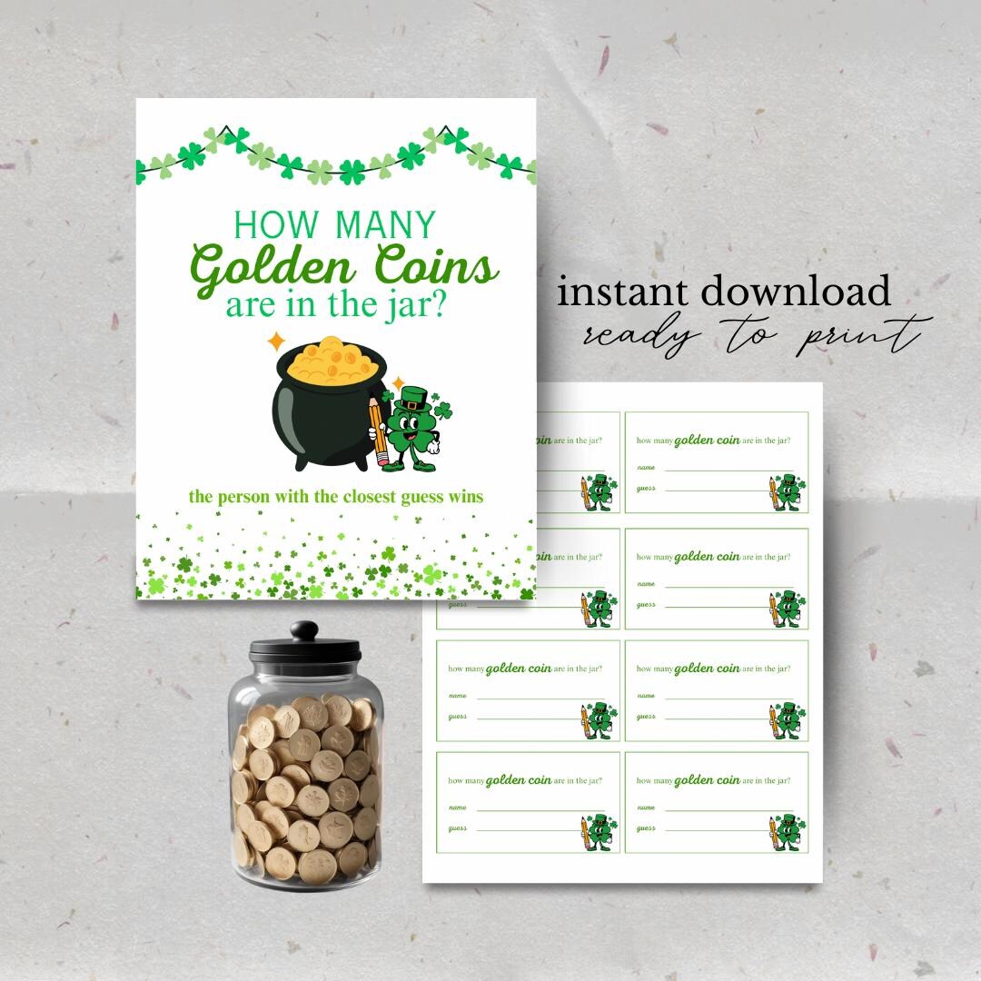 How Many Golden Coins Are in the Jar? , St. Patricks , Activity ...