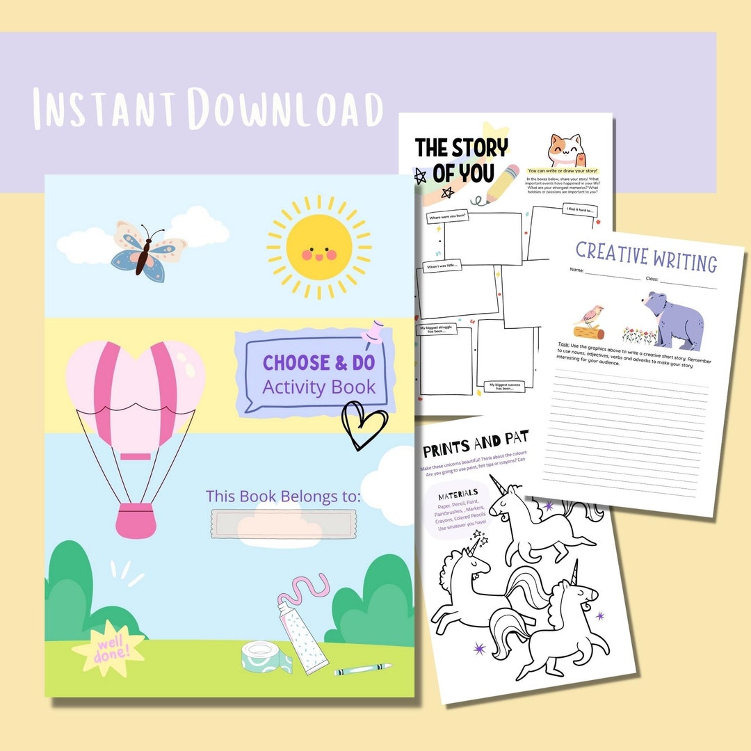 Printable Activity Book Printable Activity Sheets Printable - Etsy