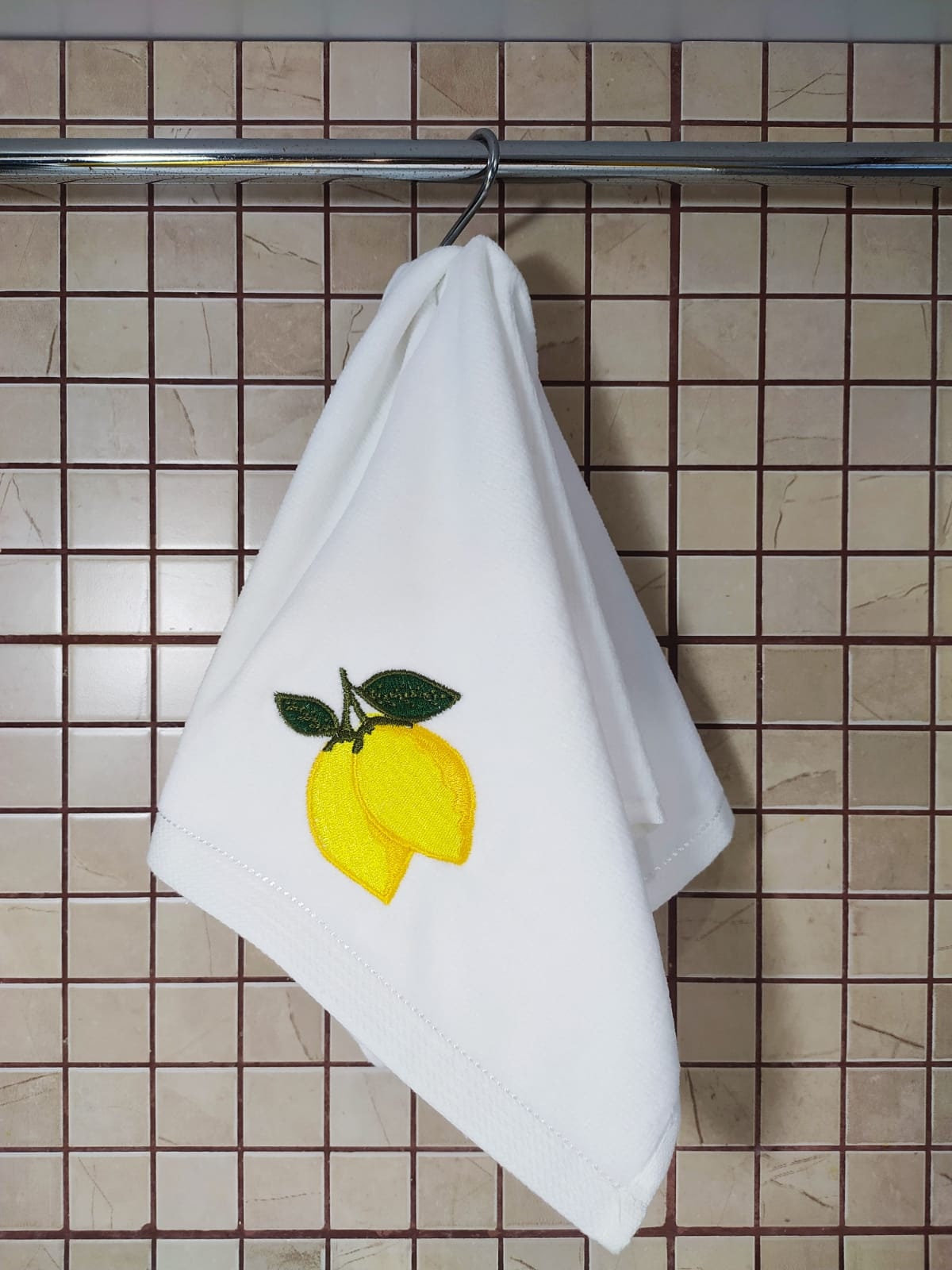 3 Pack Lemon-embroidered Towel. Highly Absorbent-quick Dry Terry Velour ...