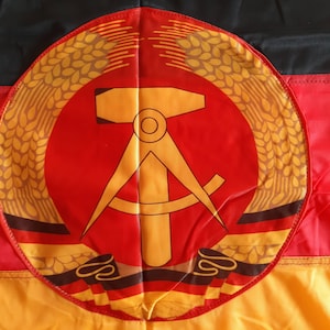 Original 1987 GDR Flag, Unused East Germany Acetat Silk Banner ...