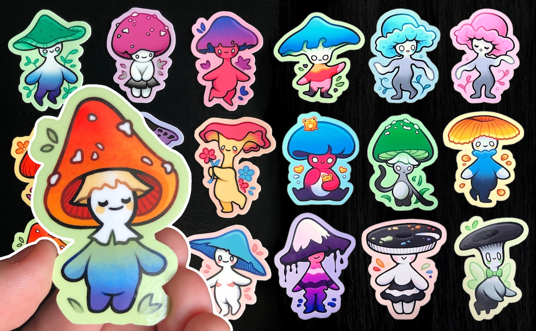 LGBTQ+ Mushrooms - Pride Stickers | Gay Queer Asexual Bisexual Lesbian ...
