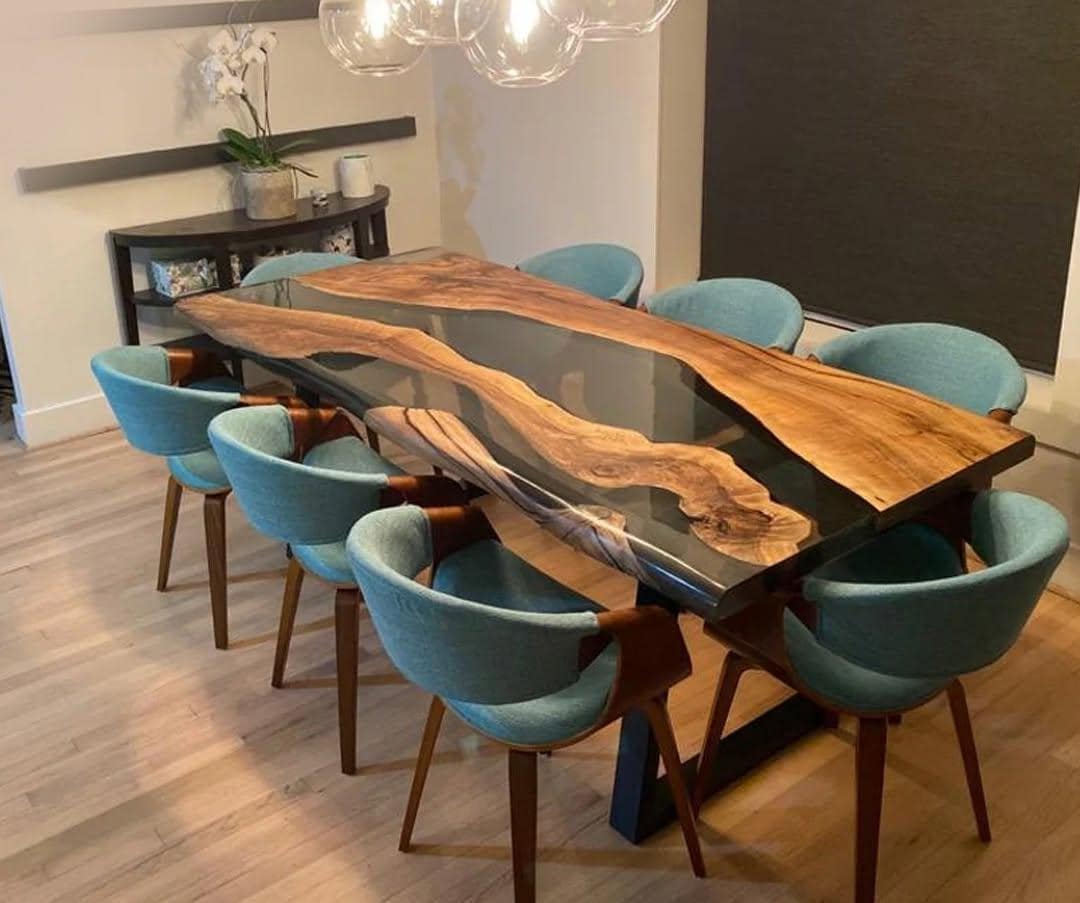 Epoxy Dining Table, Custom Resin Kitchen Table, Epoxy Resin Table ...