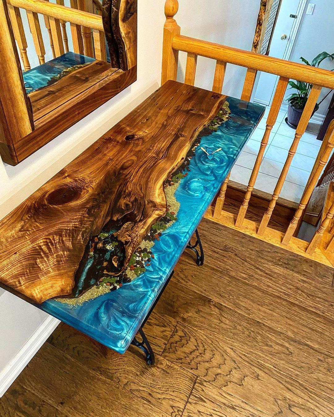 Epoxy Resin Table With Ocean Wave, Custom Table, Epoxy Table Top, Resin ...