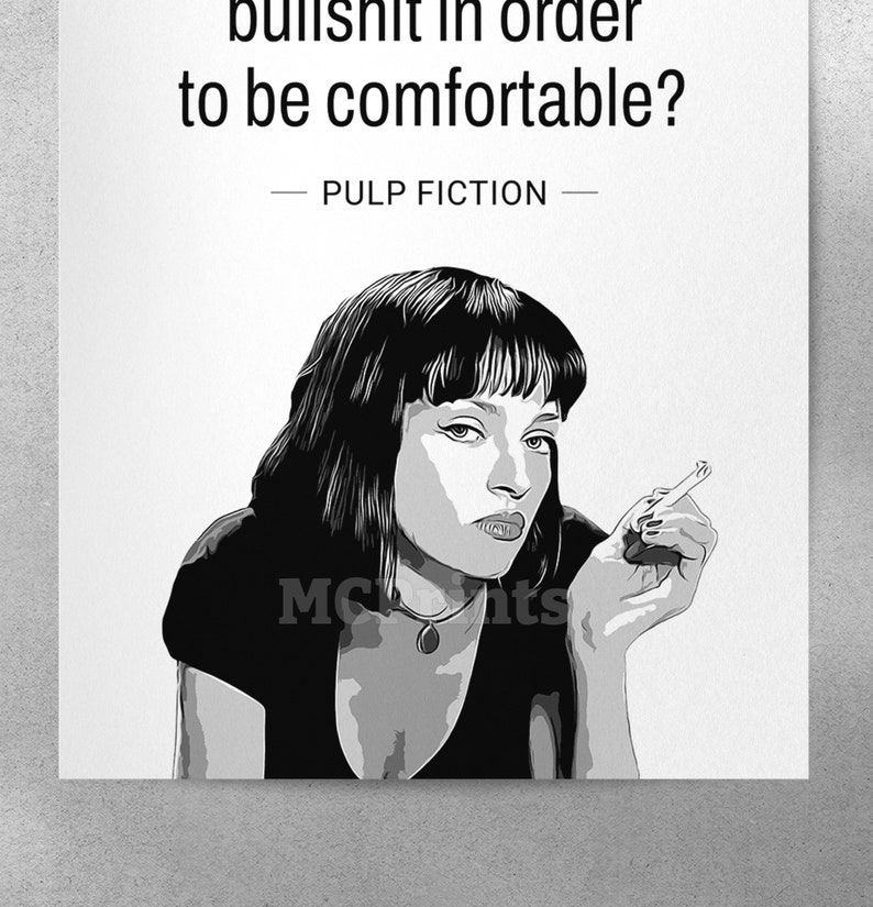 Pulp Fiction Uma Thurman Poster Print, Aesthetic Movie Quote Print ...