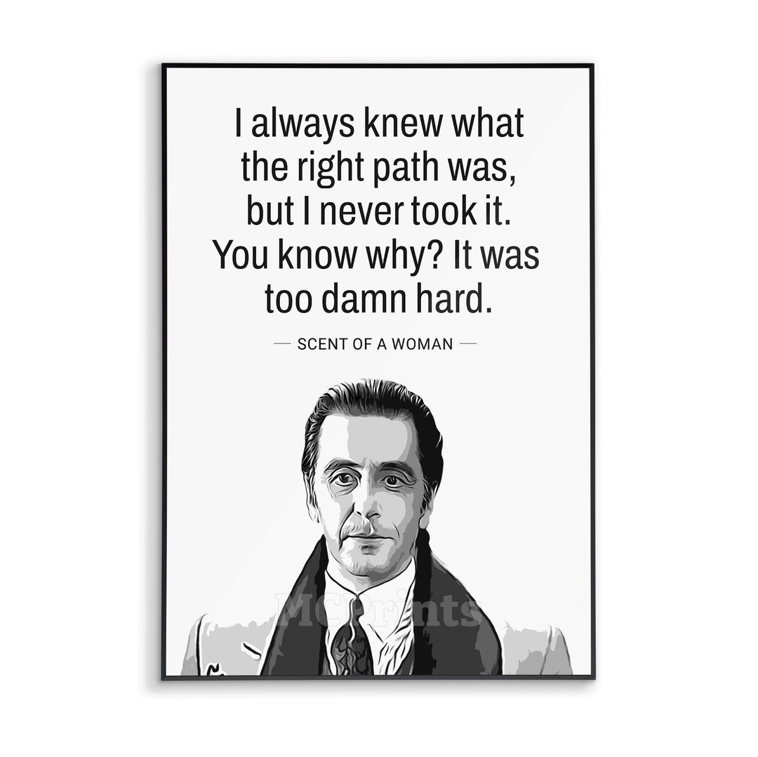 Scent of A Woman Al Pacino Movie Poster Print, Aesthetic Film Print for ...