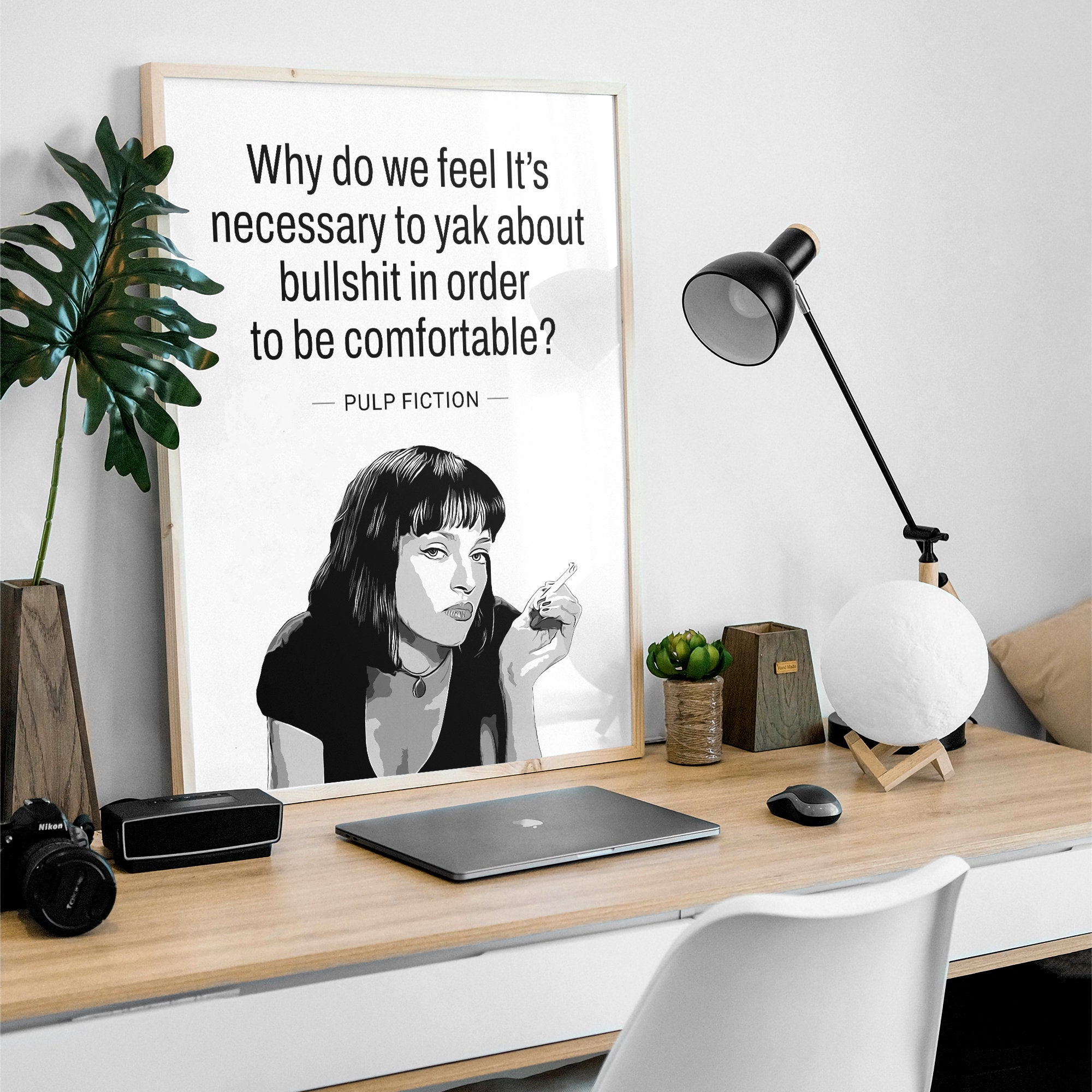 Pulp Fiction Uma Thurman Poster Print, Aesthetic Movie Quote Print ...