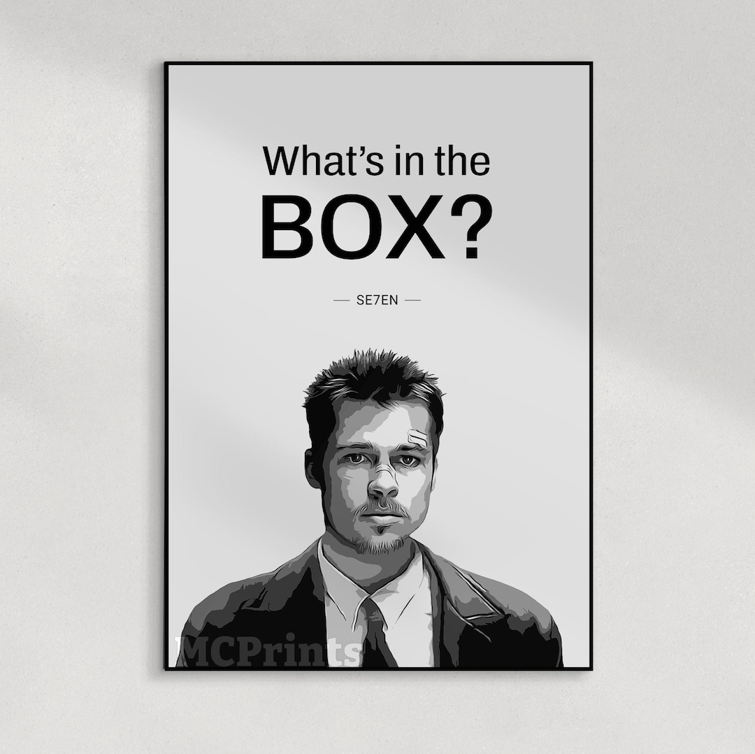 Seven Poster Print, Digital Movie Poster, Minimal Movie Quotes Wall Art ...