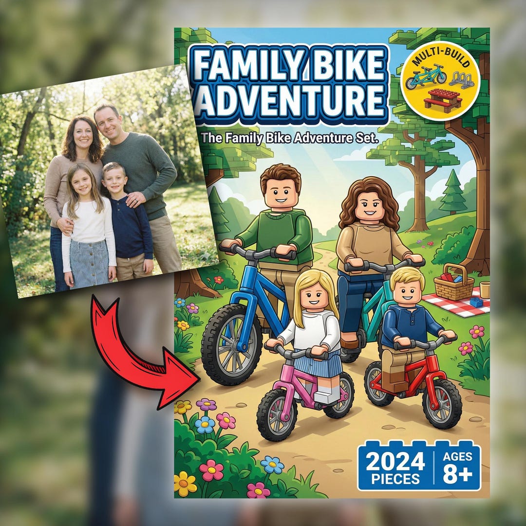 Custom Brick-style Family & Hobby Portrait | Personalized Block Figure ...
