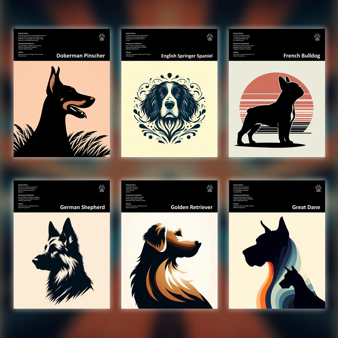 Minimalist DOG Poster Art – Ready to Print - Etsy