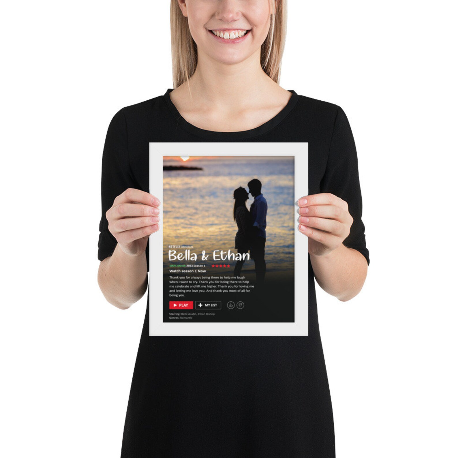 Custom Netflix Poster for Couples Personalized Relationship Art Print ...