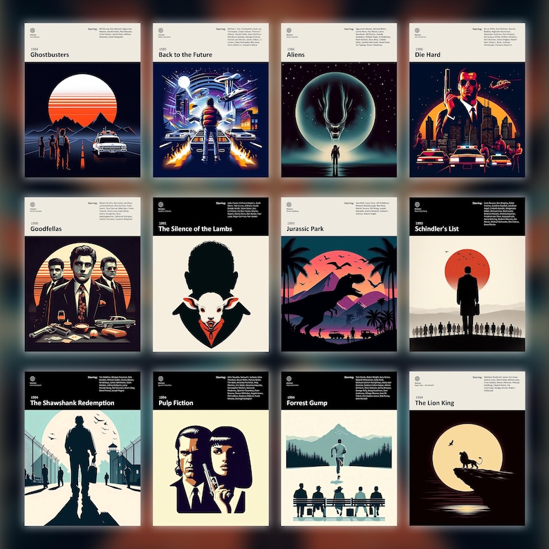 Minimalist MOVIE Poster Collection – Ready to Print - Etsy